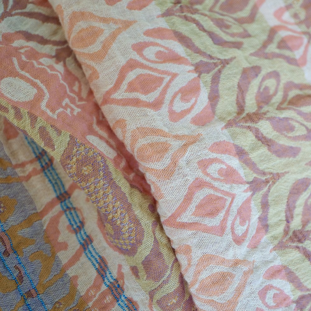 Letol Organic Cotton French Scarf Amira 901 Boudoir in Dusty Pink and ...
